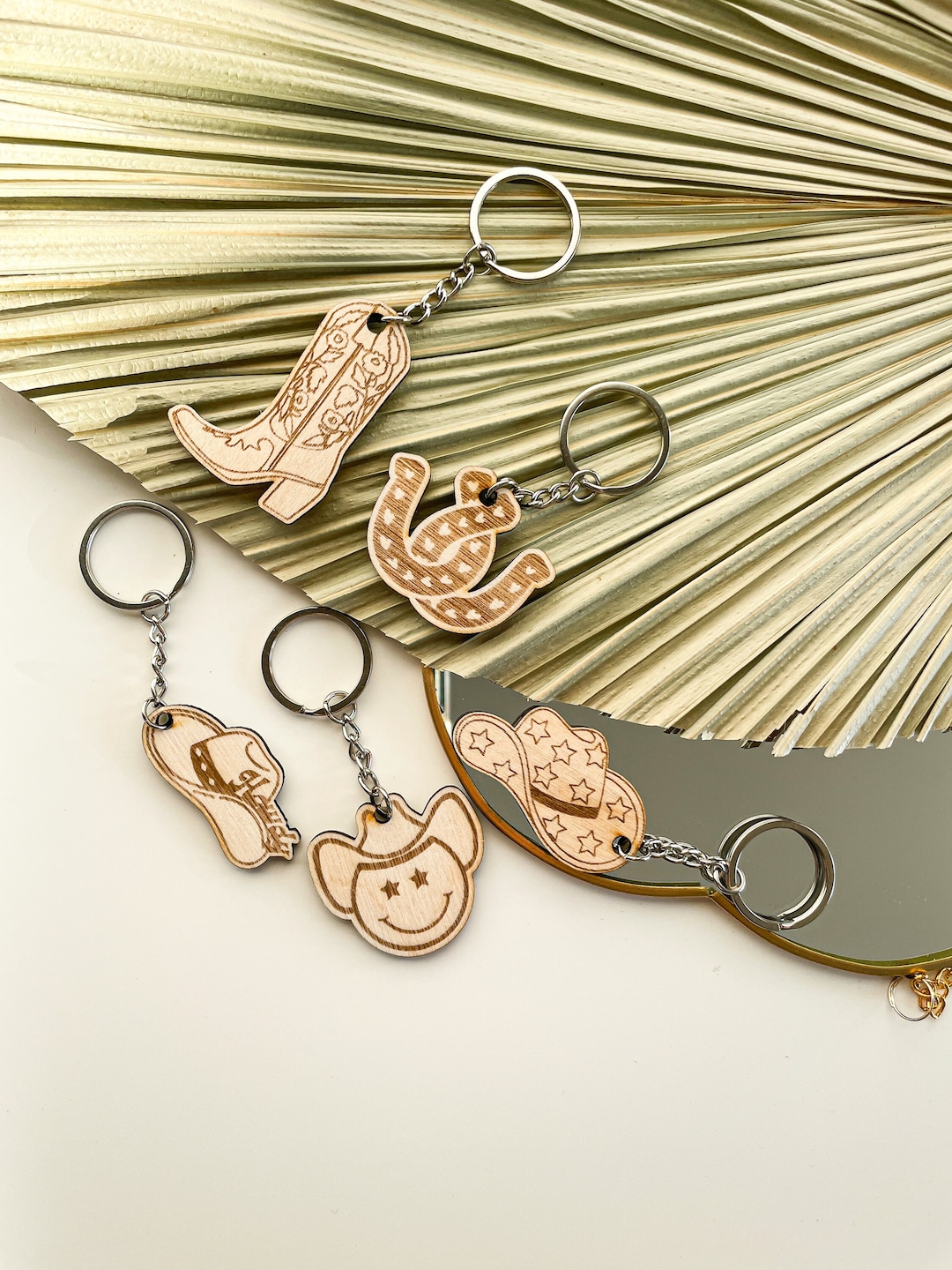 Wooden Cowgirl Keychains Laser Engraved Western Gift Set Cowgirl Gift ...