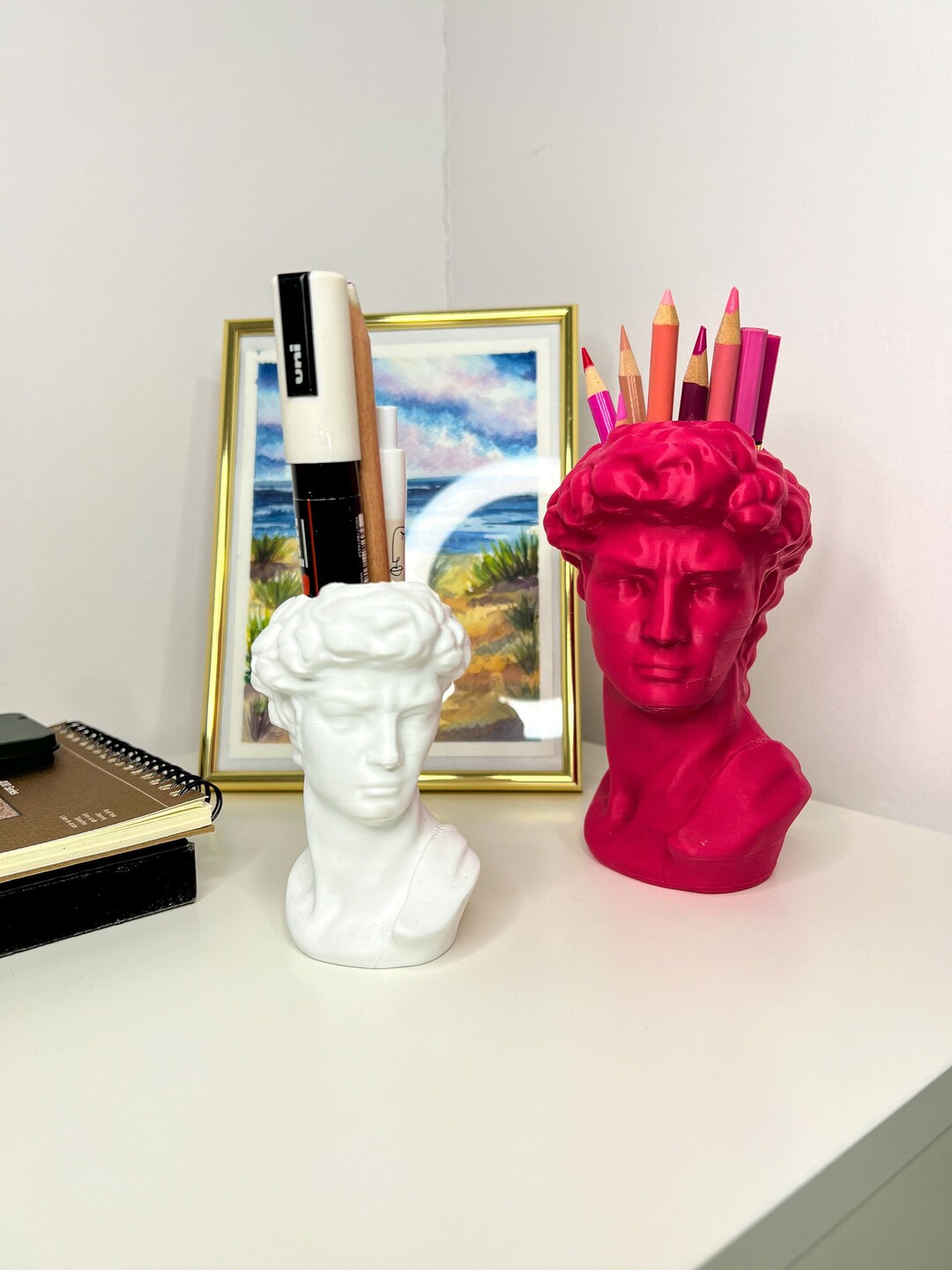 David Bust Organizer: Artful Desk Storage in 3d-printed Elegance ...