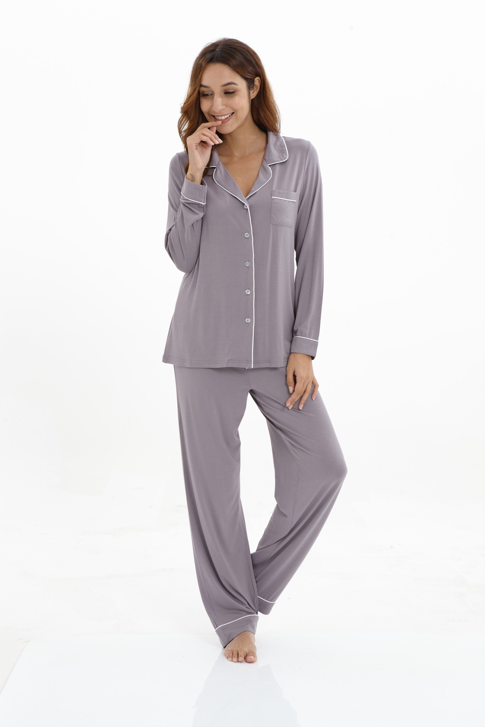 Women's Long Sleeve Bamboo Pajamas Set - Etsy