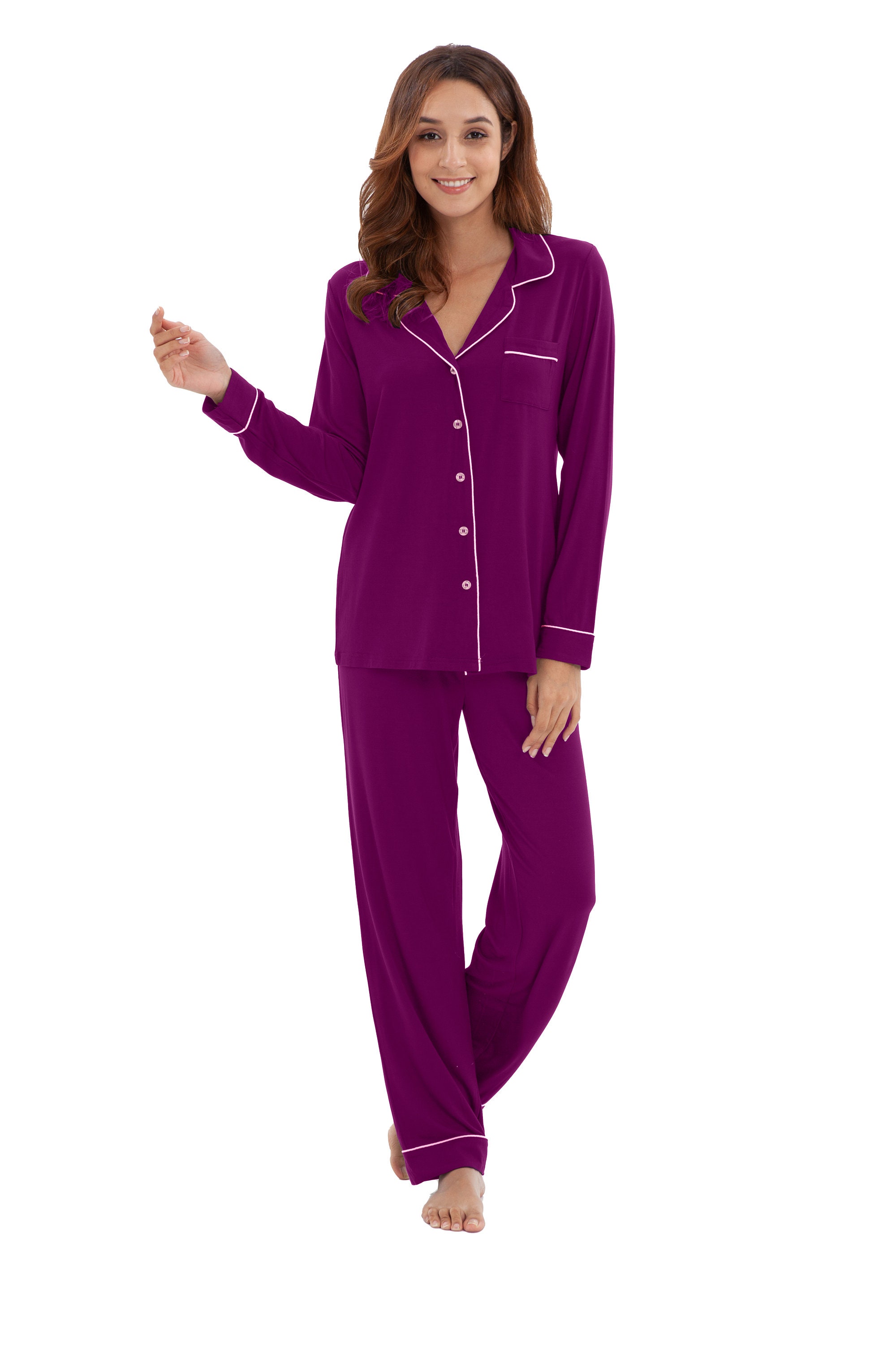 Women's Long Sleeve Bamboo Pajamas Set - Etsy