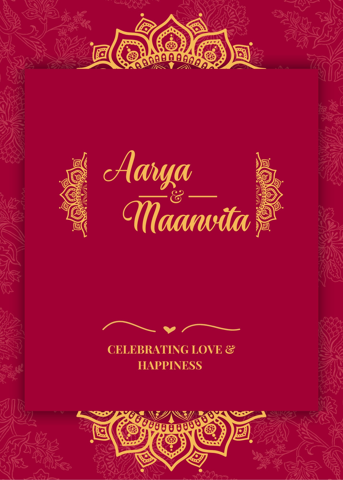 Indian Wedding Invitation Card red Yellow Traditional Wedding - Etsy