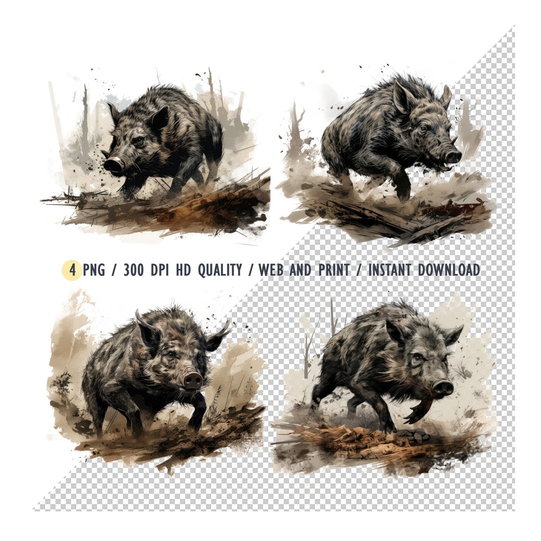 The Wild Boar Rooted Through the Forest Floor PNG, Wild Boar in Forest ...