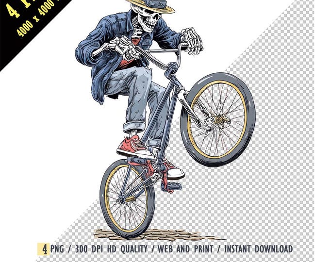 Skeleton Riding Bicycle PNG Clipart, Skeleton Doing Wheelie, Cool ...