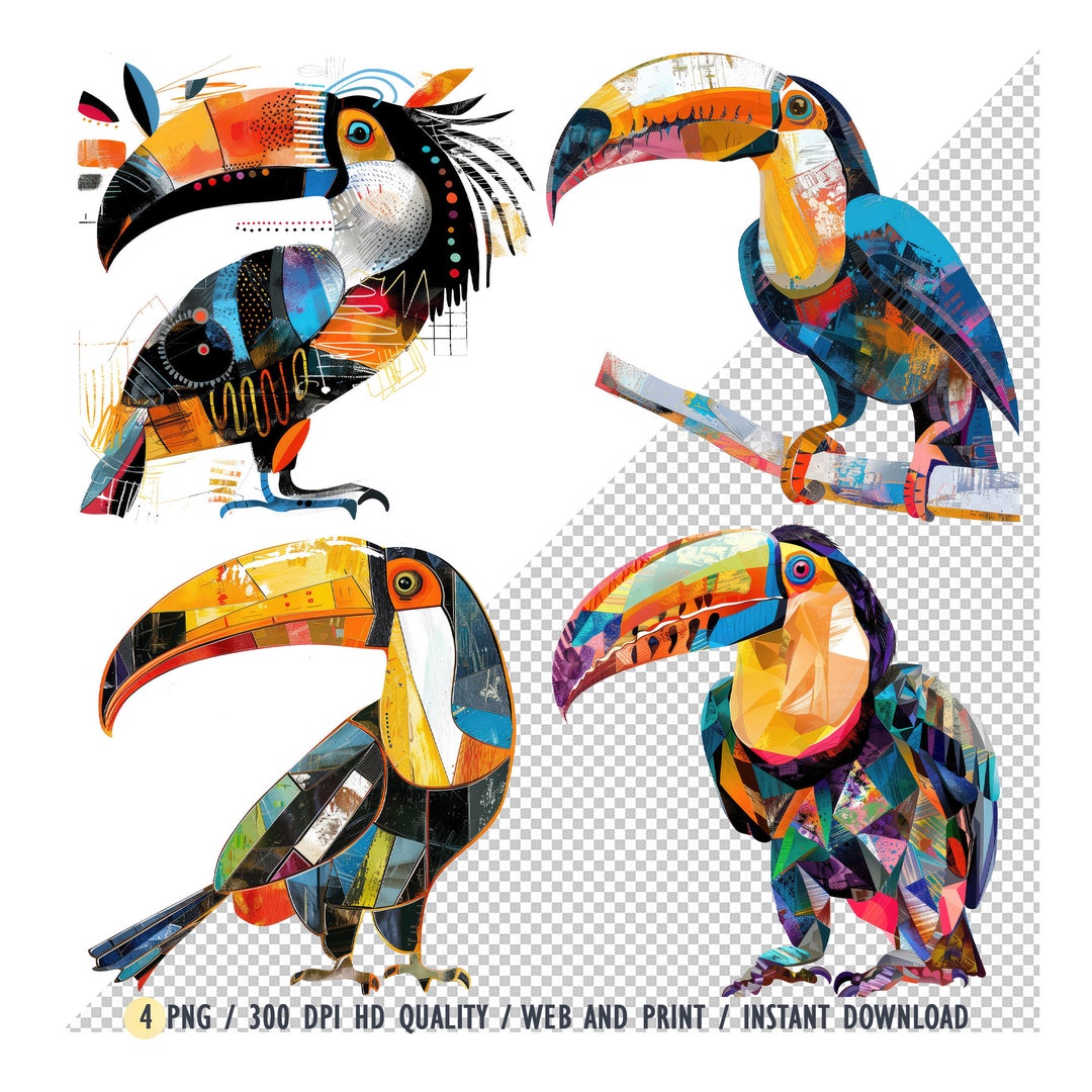 Whimsical Toco Toucan Clipart, Toco Toucan Watercolor PNG, Amazon ...