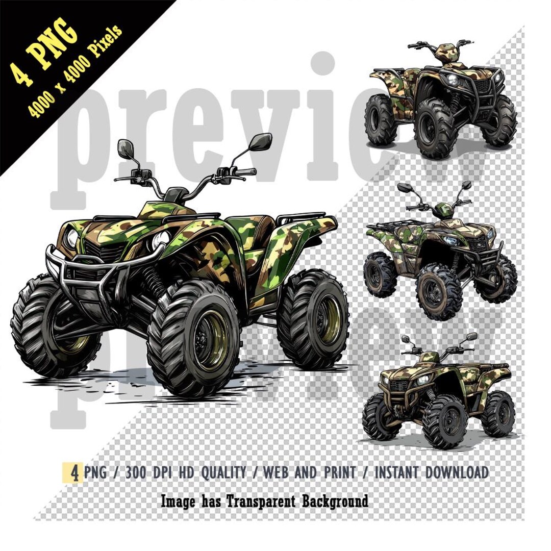 Camouflage Four Wheeler Graphics PNG, ATV Offroad Sublimation, 4 ...