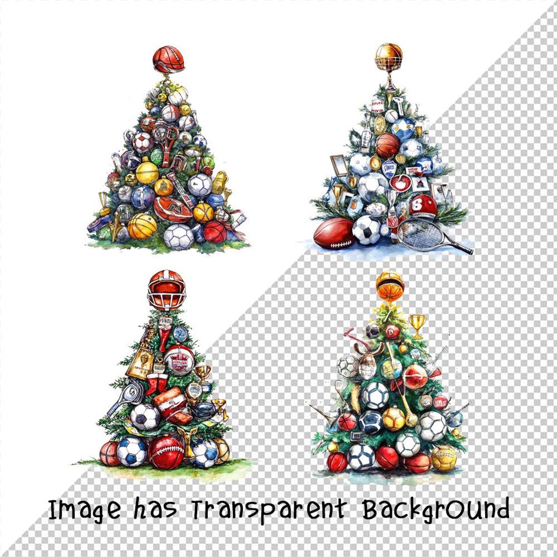 Christmas Tree Sports Equipment Basketballs, Soccer Balls, Tennis ...