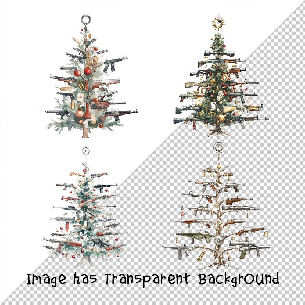 Christmas Tree With Branches Made From Various Types of Guns, Heavy ...
