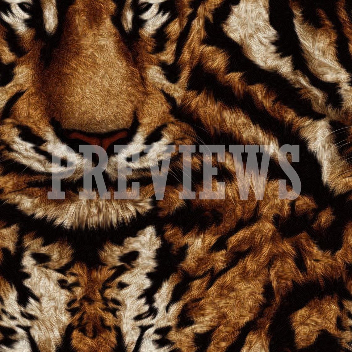 Realistic Tiger Skinned Background, Repeating Tiger Fur Texture Digital ...