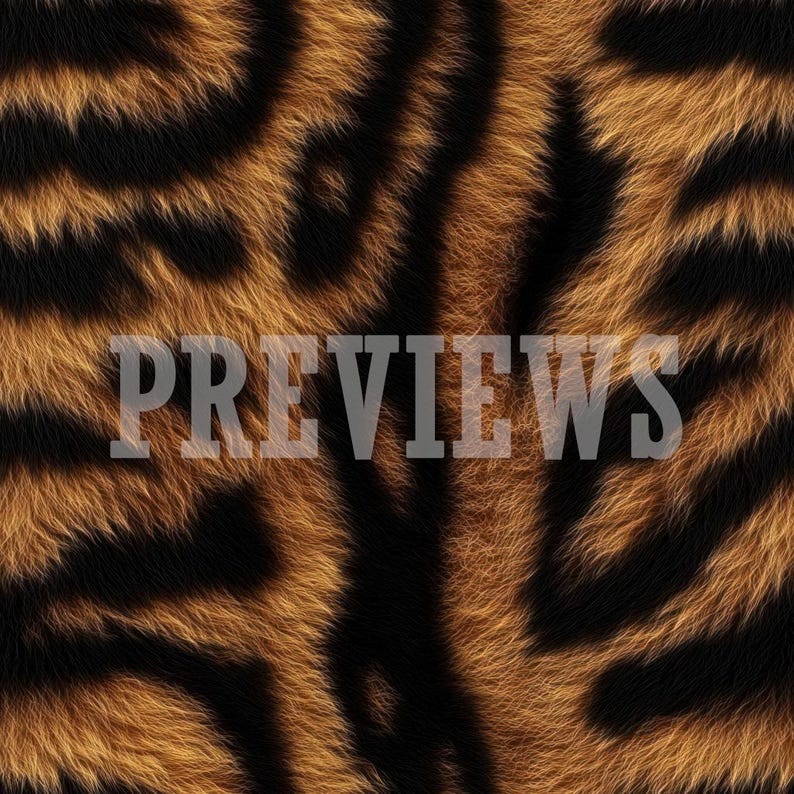 Realistic Tiger Skinned Background, Repeating Tiger Fur Texture Digital ...