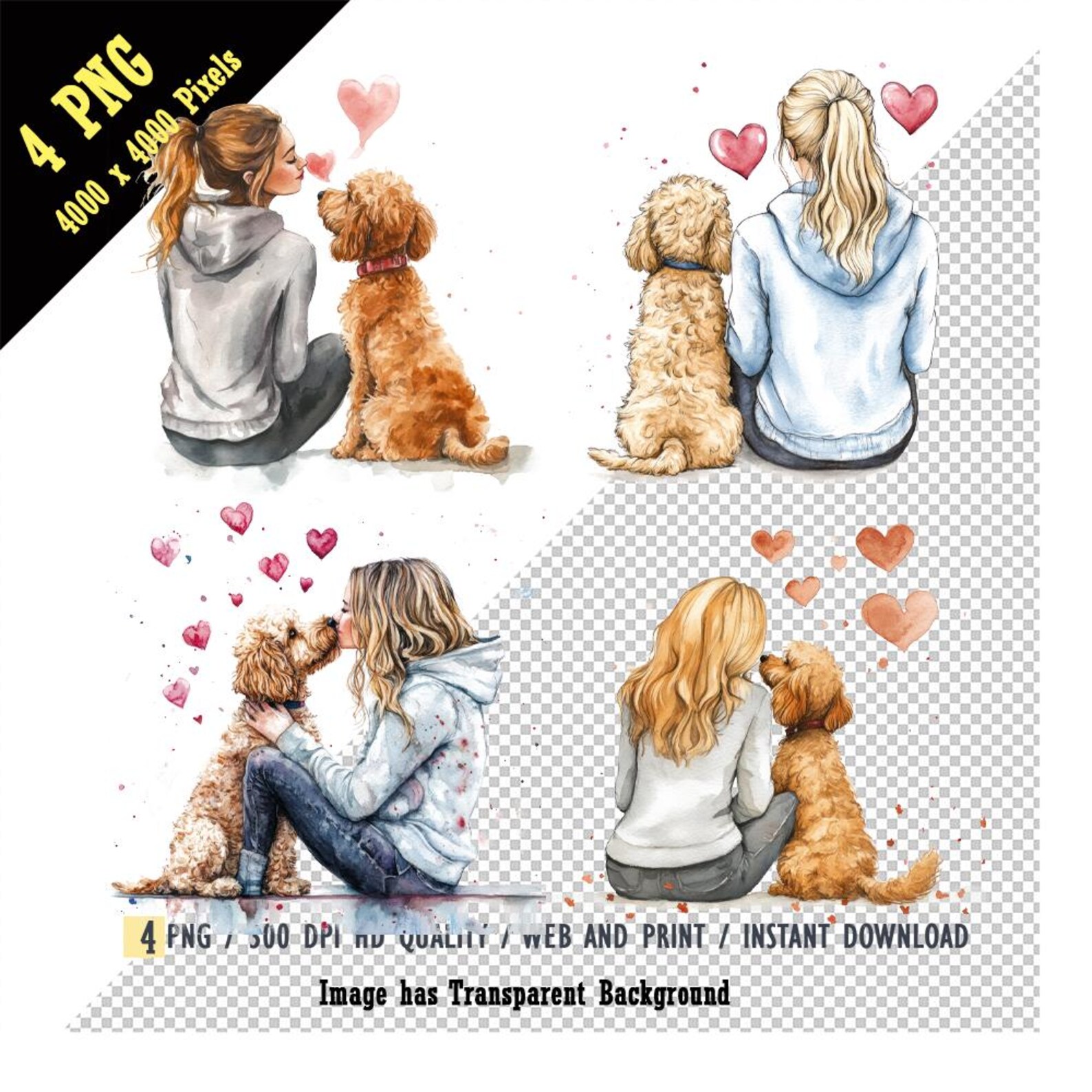 Sitting Hoodie Lady Loves Her Goldendoodle Golden Doodle Kissing Hearts ...