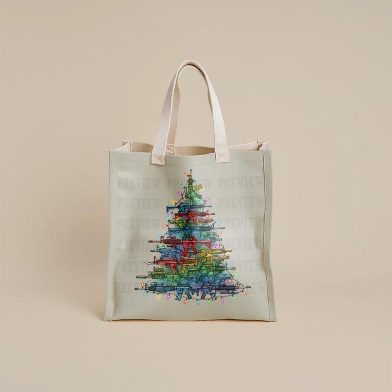 Tactical Gun Christmas Tree PNG Sublimation Design, Military Weapon ...