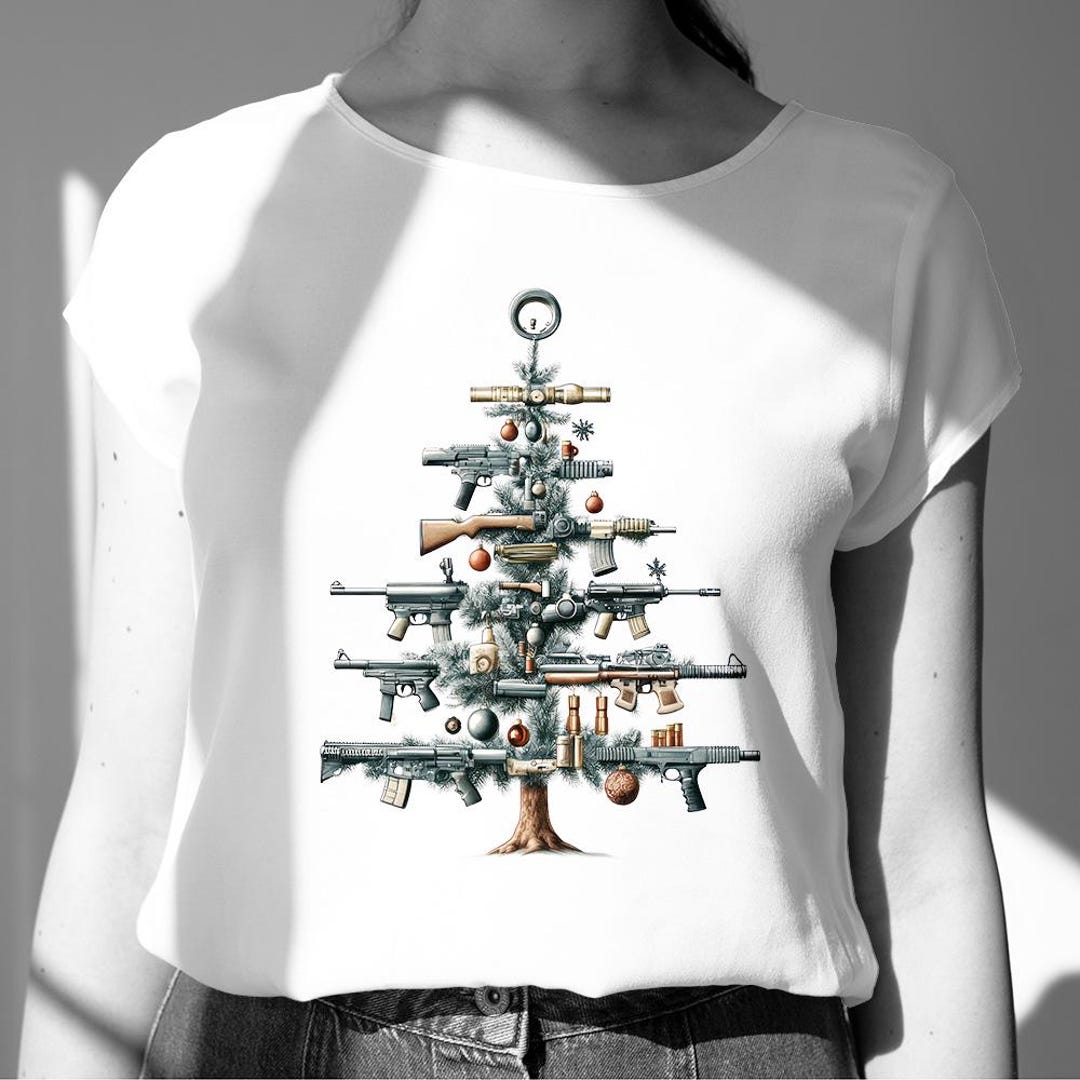 Christmas Tree With Branches Made From Various Types of Guns, Heavy ...