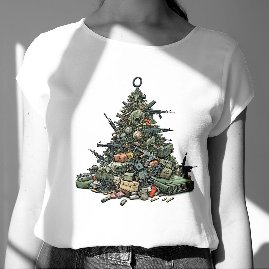 Christmas Tree With Branches Made From Various Types of Guns, Heavy ...