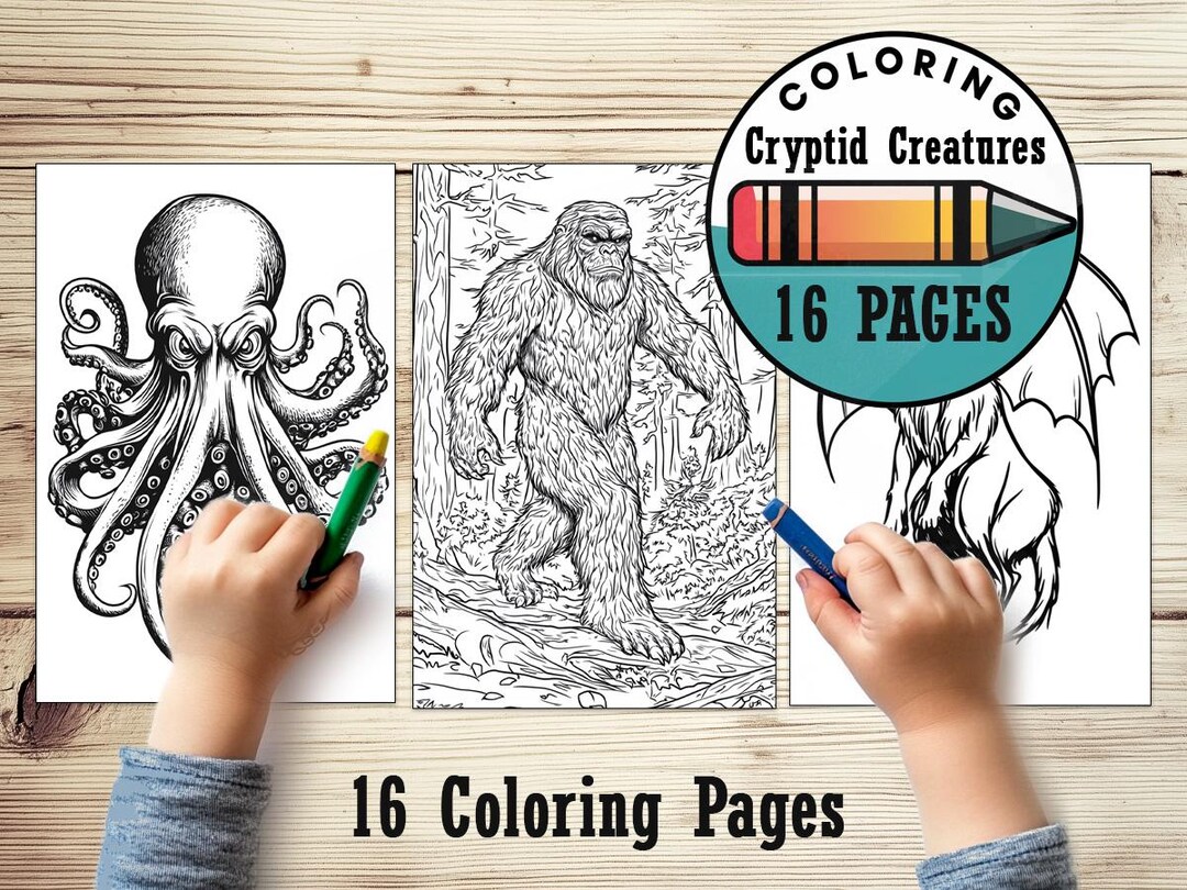 Cryptid Creatures Coloring Book, Printable Pdfs for Monster Lovers ...