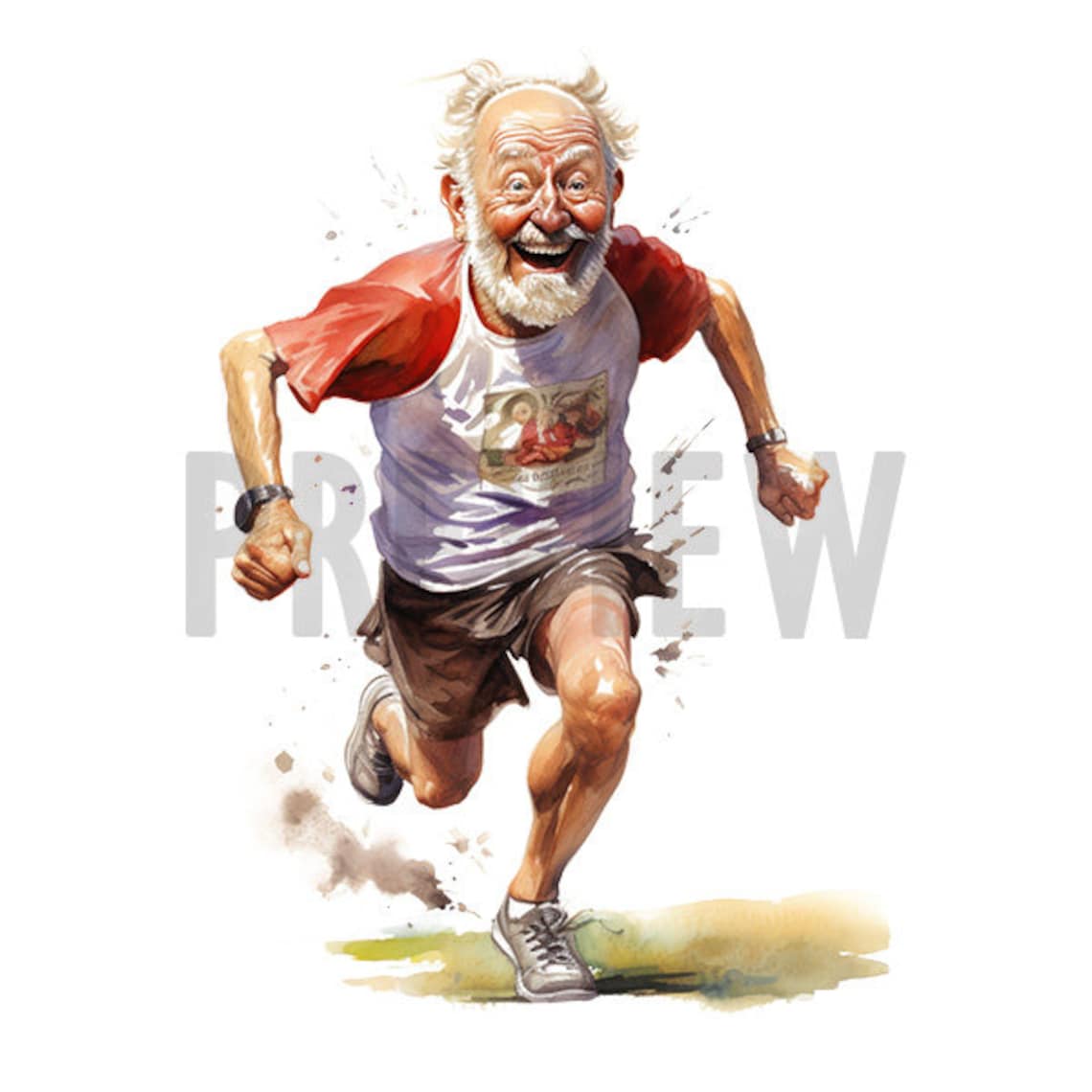 Funny Grandpa Runner PNG, Grandpa Running Clipart, Old Man Running ...