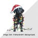 Watercolor Black Labrador Santa Hat With Lights Wrapped, Black Labrador ...