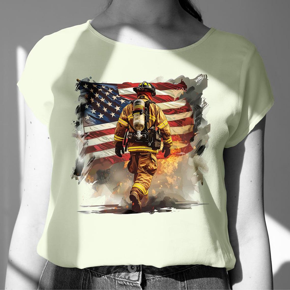 Firefighter Flag, Patriotic USA Fireman Flag Clipart, American ...