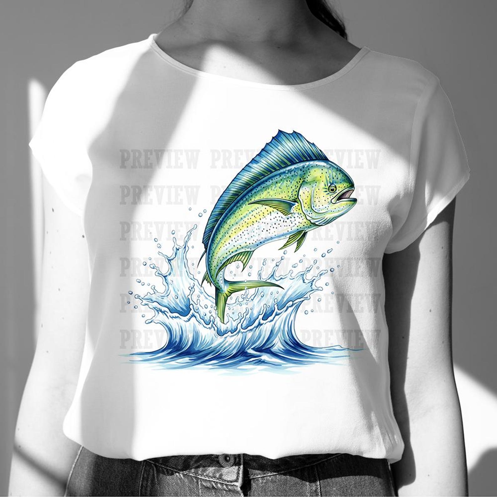 Mahi Mahi Watercolor PNG, Dorado Fish, Deep Sea, Fishing, Saltwater ...