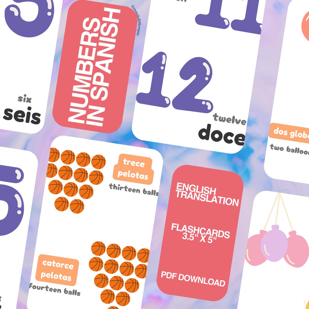 Spanish Flashcards - Numbers - 1-20: Bilingual Learning (PDF Download 3 ...