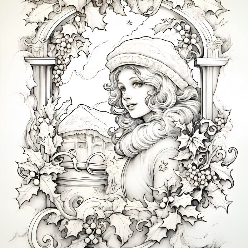 Victorian Christmas Printable Coloring Scenes - Set of 10 - Etsy