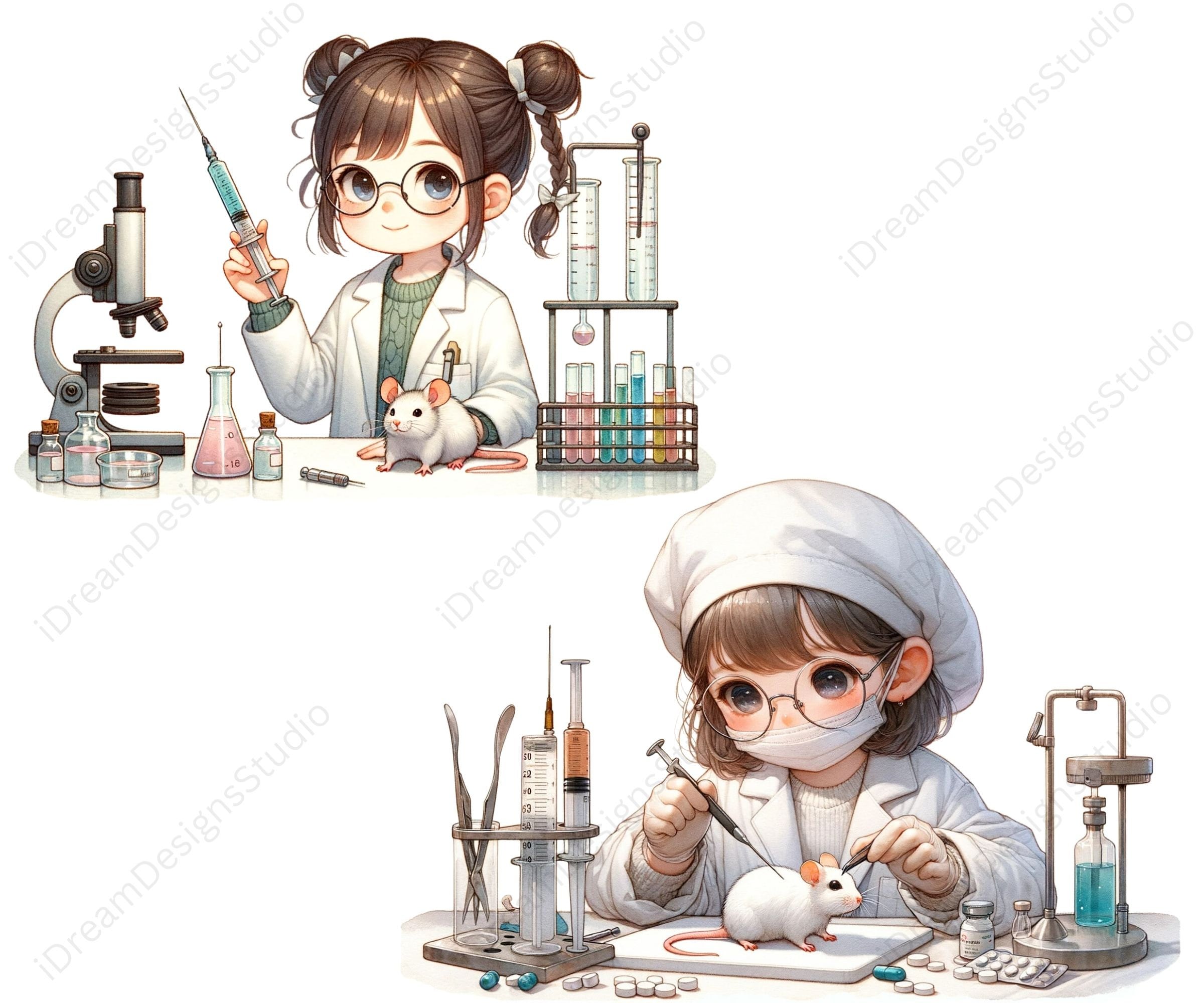 Cute Scientists & Experiments Clipart Bundle 23 High Quality ...