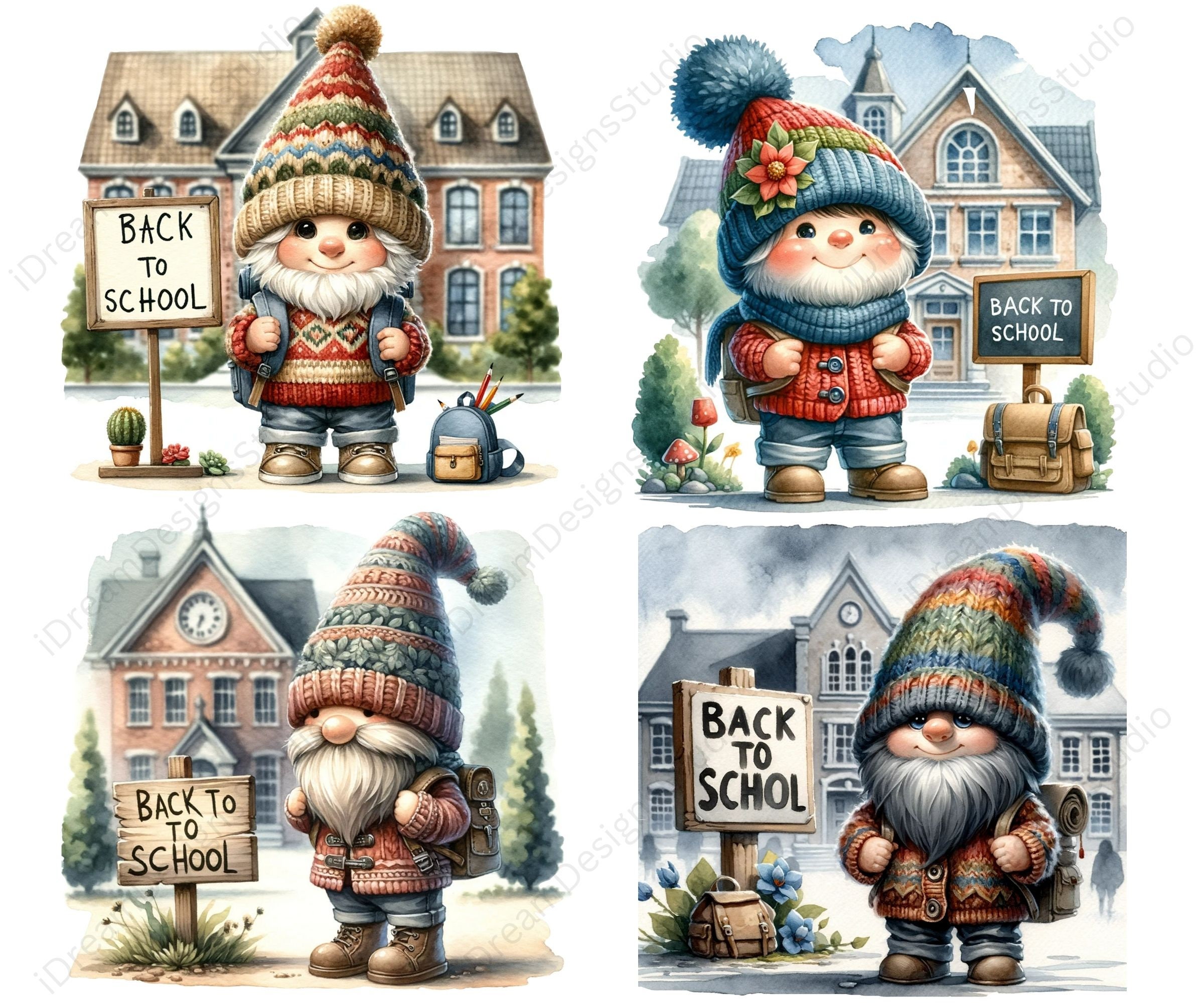 Back to School Gnomes Clipart Bundle 25 High Quality - Etsy