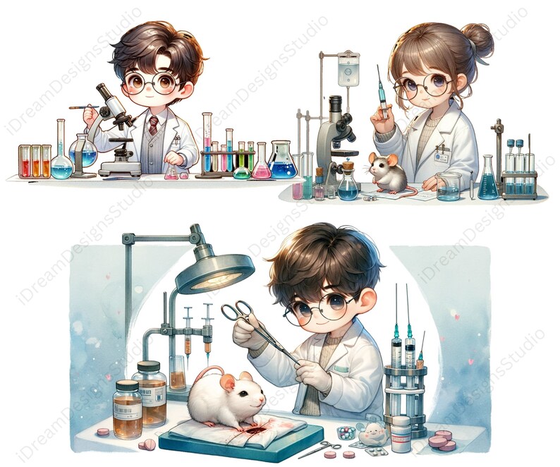 Cute Scientists & Experiments Clipart Bundle | 23 High Quality ...