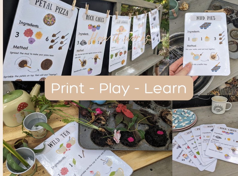 Mud Kitchen Recipe Cards, Printable EYFS Resource, Forest School ...