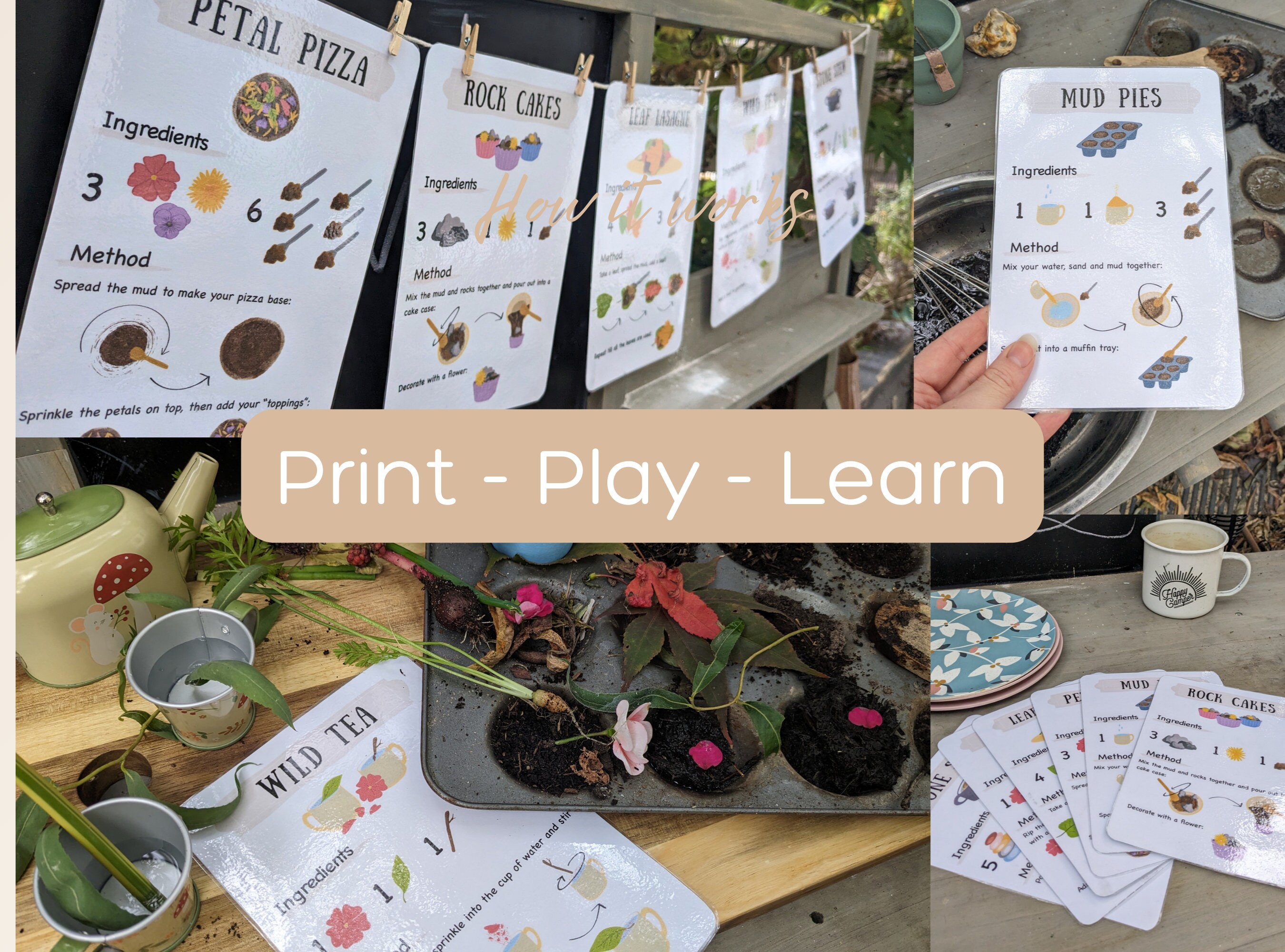 Mud Kitchen Recipe Cards, Printable EYFS Resource, Forest School ...