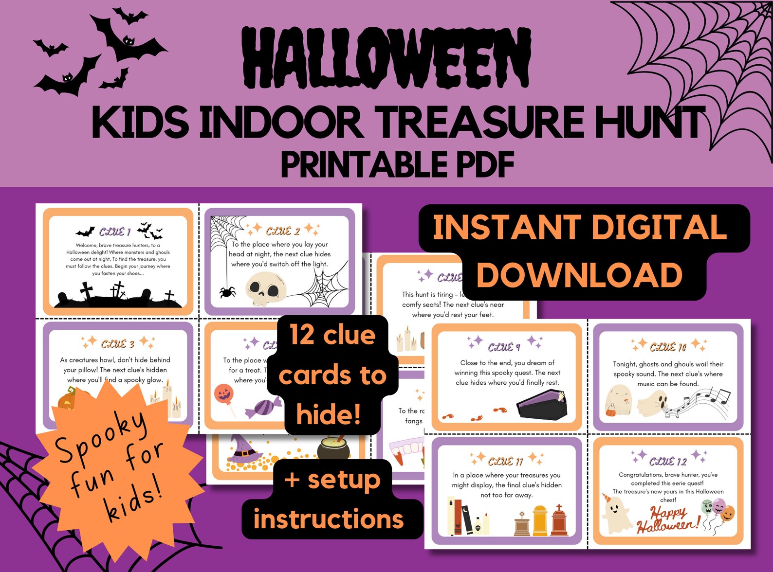 Halloween Indoor Treasure Hunt for Kids Instant Download - Etsy