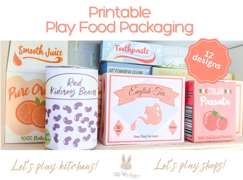 Dramatic Play Supermarket Packaging for Children's Pretend Shop or Role ...