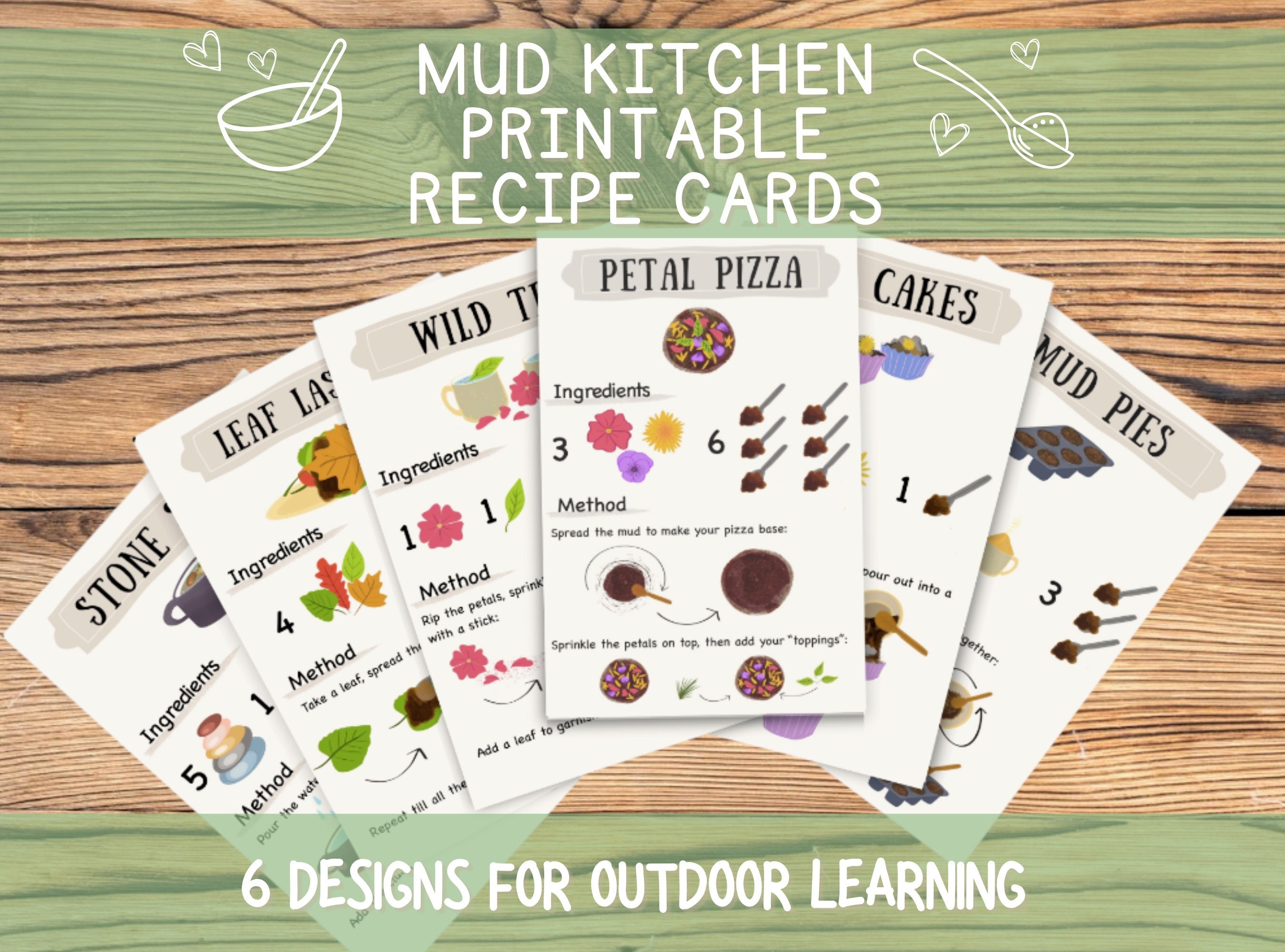 Mud Kitchen Recipe Cards, Printable EYFS Resource, Forest School ...