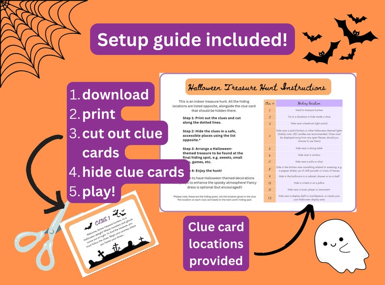 Halloween Indoor Treasure Hunt for Kids Instant Download - Etsy