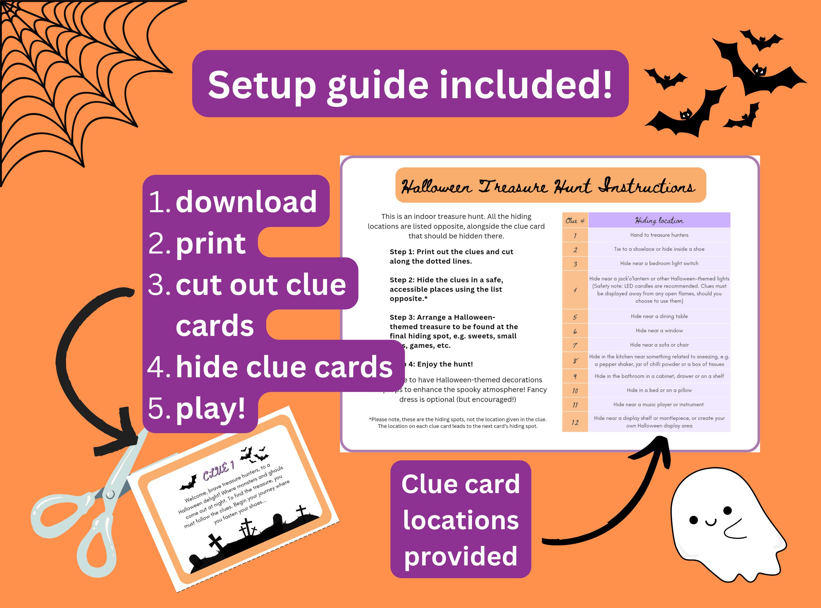 Halloween Indoor Treasure Hunt for Kids Instant Download - Etsy