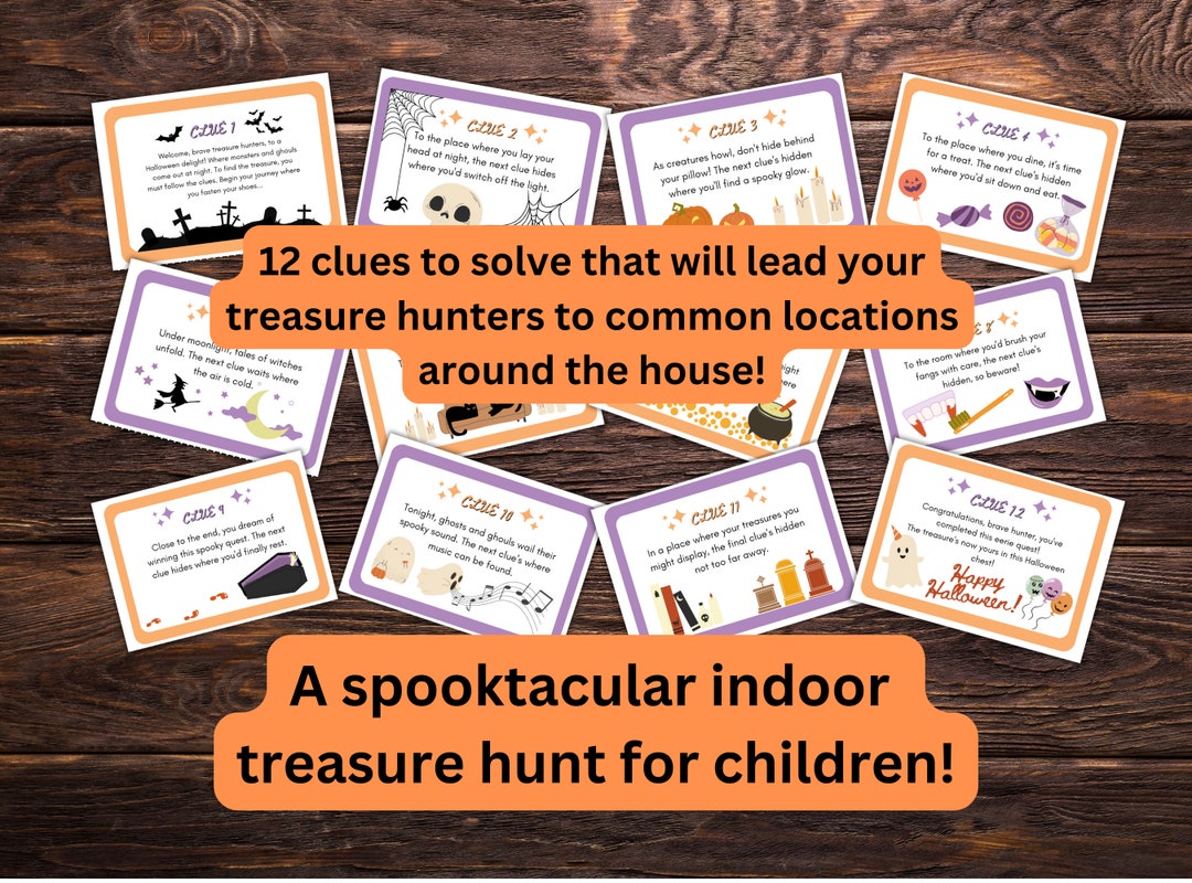Halloween Indoor Treasure Hunt for Kids, Instant Download Printable ...