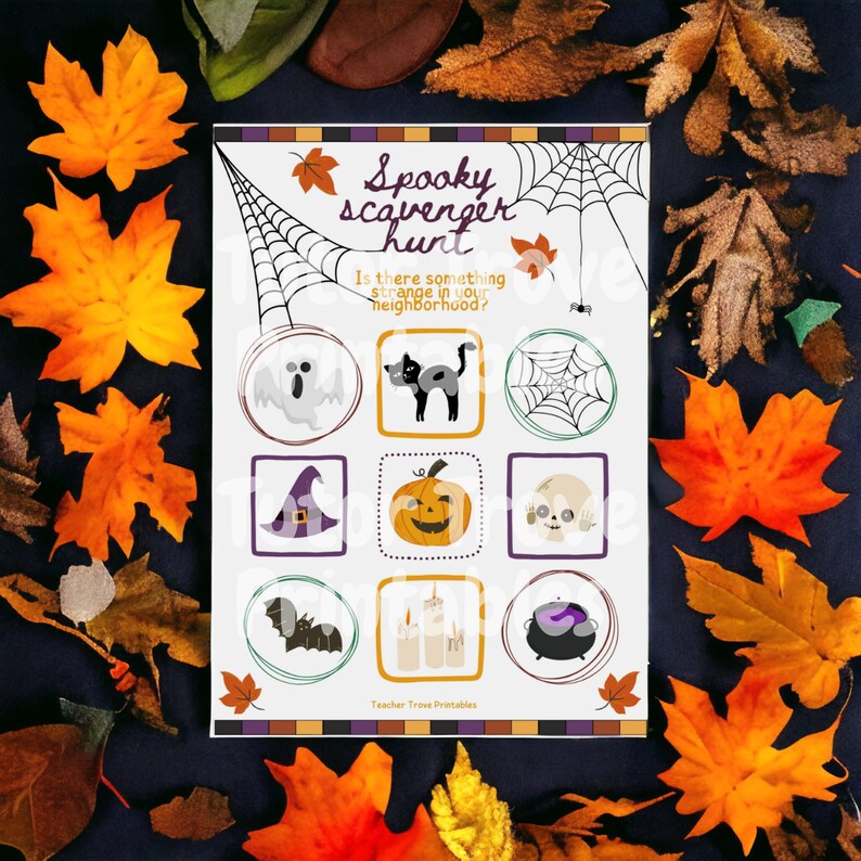 Halloween Scavenger Hunt for Kids, Halloween Printable Party Games ...
