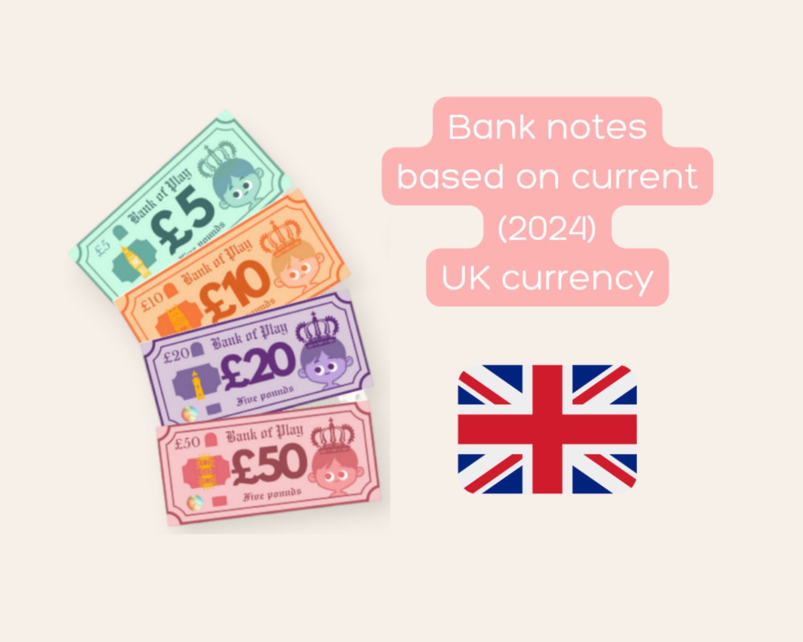 Play Money Printable for Dramatic Pretend Play, Currency for Kids ...