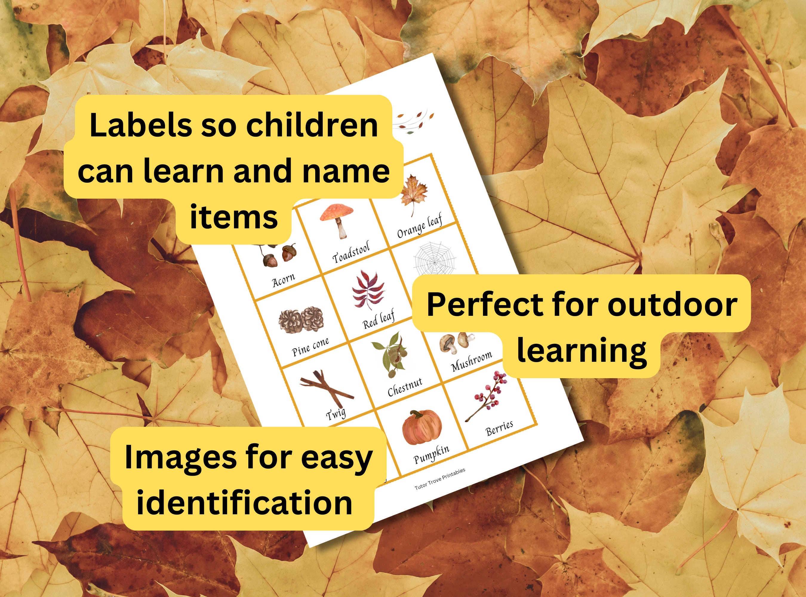 Autumn Scavenger Hunt for Kids, Printable A4 PDF Instant Download ...
