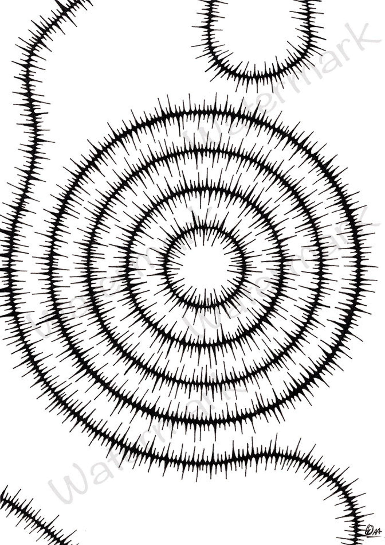 Double Barbed, Wire, A4, Printable Artwork, PDF, Abstract Sketch, Line ...