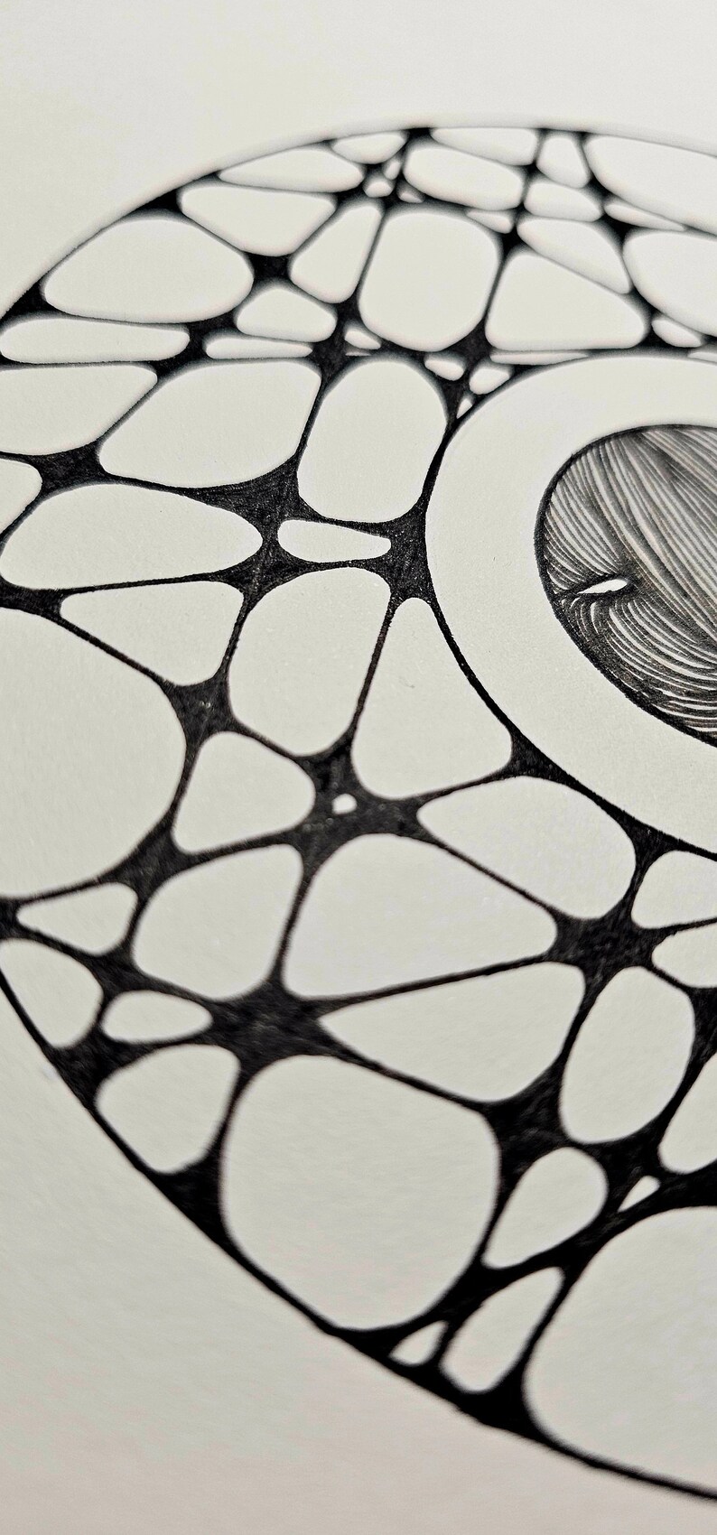 Webbed I , A4, Printed Artwork, Ink Art, Doodle Art, Black and White ...