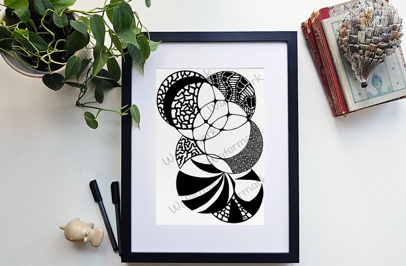 Tangled Circles, Leopard, A4, Printable Artwork, PDF, Abstract Sketch ...