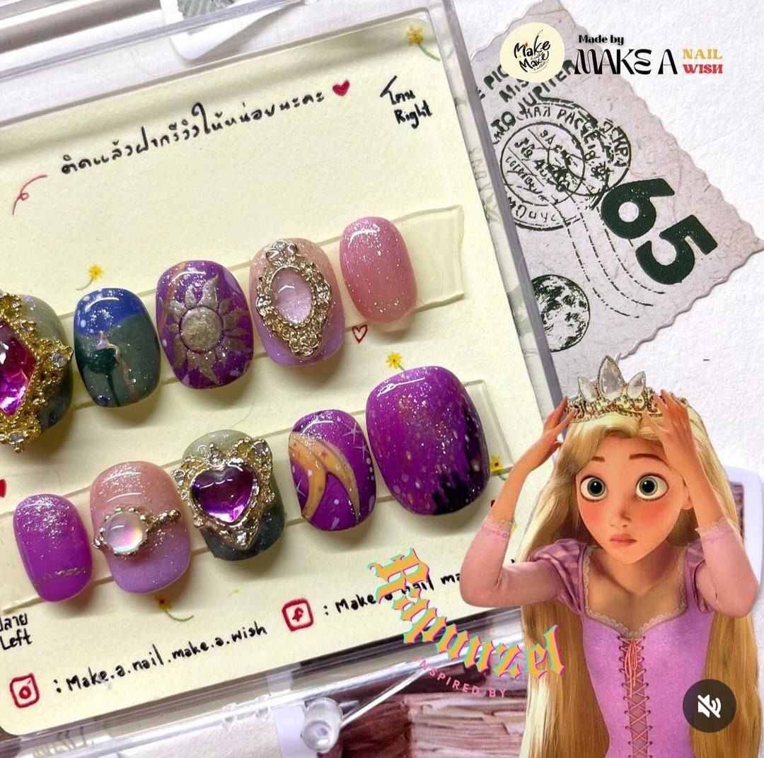 RAPUNZEL'S Press on Nails, Fake Nails, Open for Custom Made, Handmade, Nails, Nail Art, Nail ...