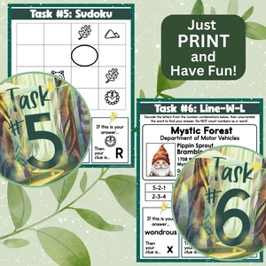 Magical Forest Escape Room Game: Printable Party Decor, 9 Task Puzzles ...