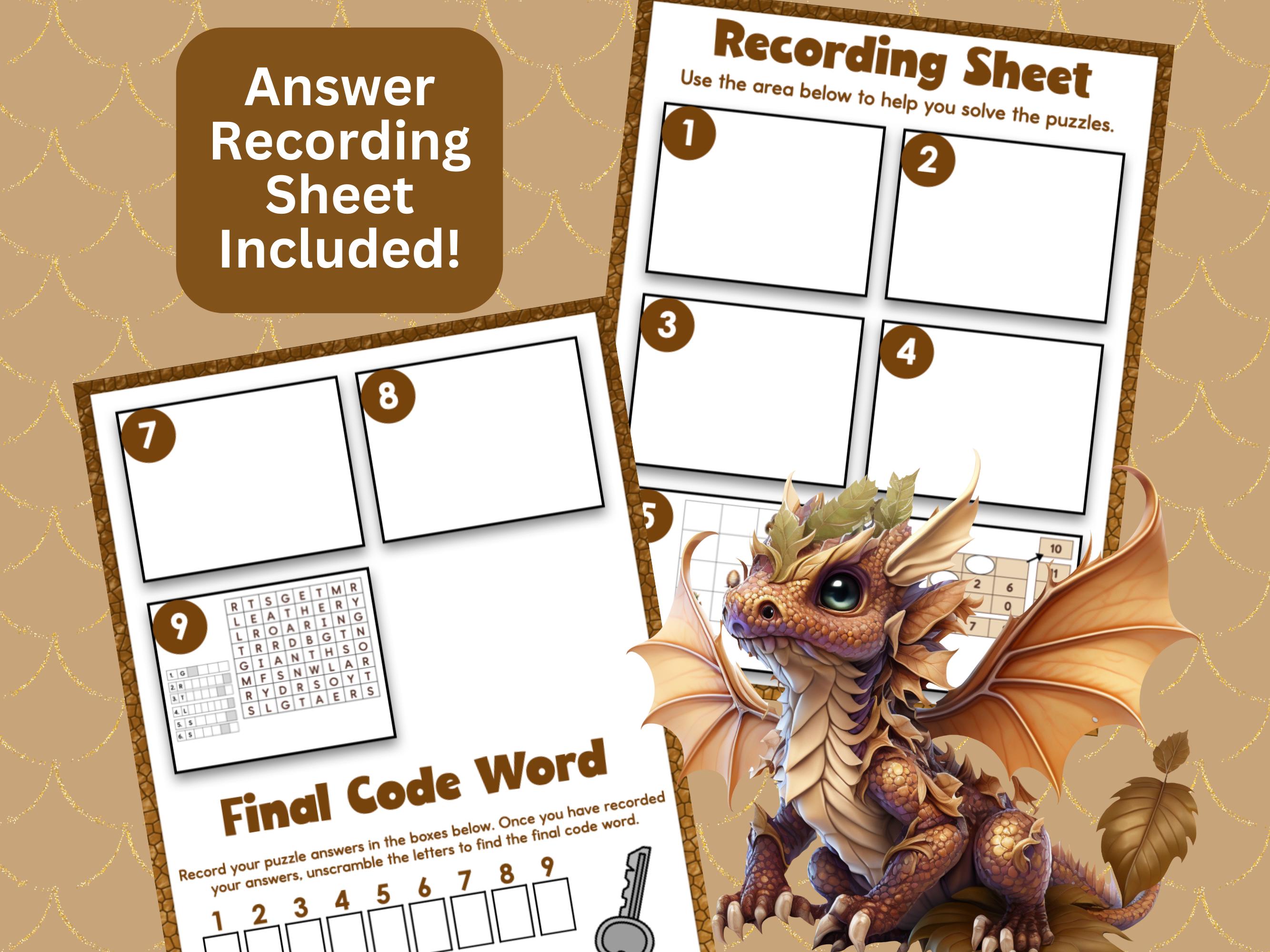 Dragons Printable Escape Room Style Activity for Ages 8-12 With ...