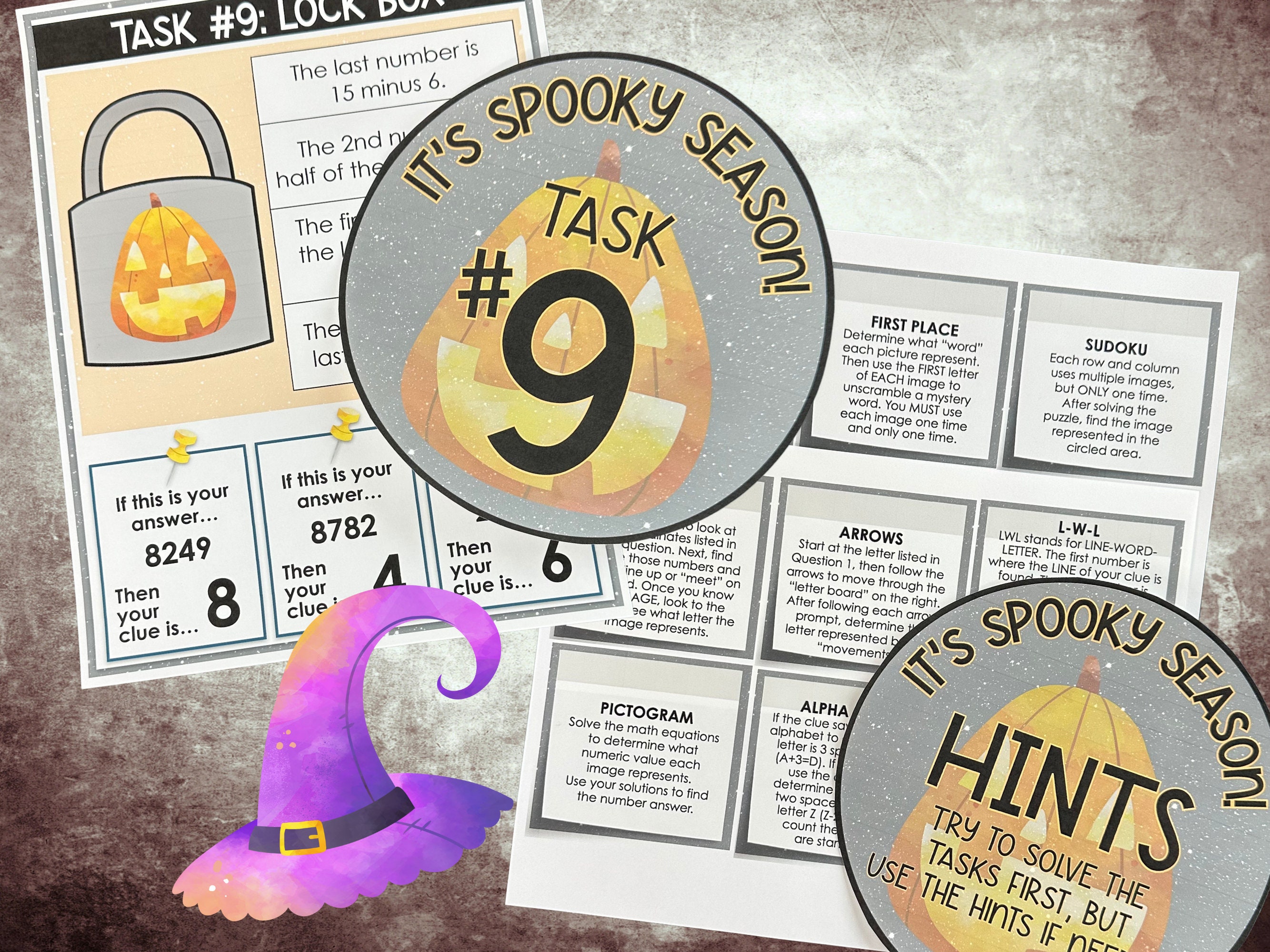 Halloween Escape Room (printable) Kit (includes Party Decorations ...