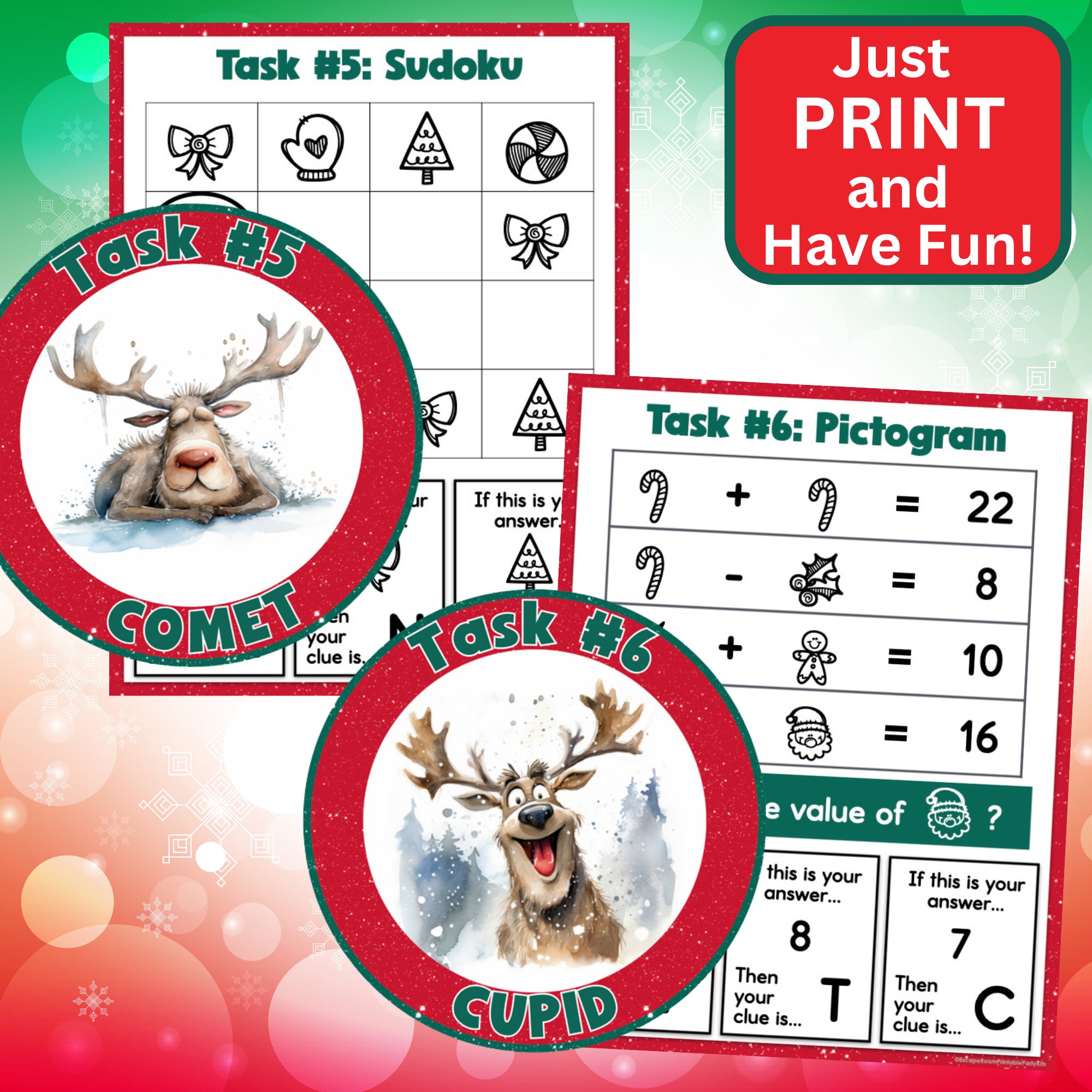 Christmas Hide and Seek With Santa Printable Escape Style Activity Game ...
