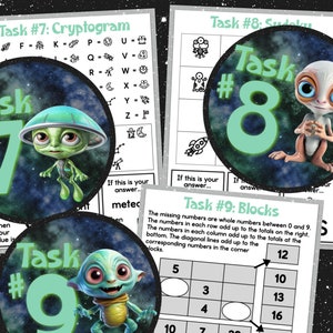 Aliens Printable Escape Style Activity Game for Ages 8-12 With ...