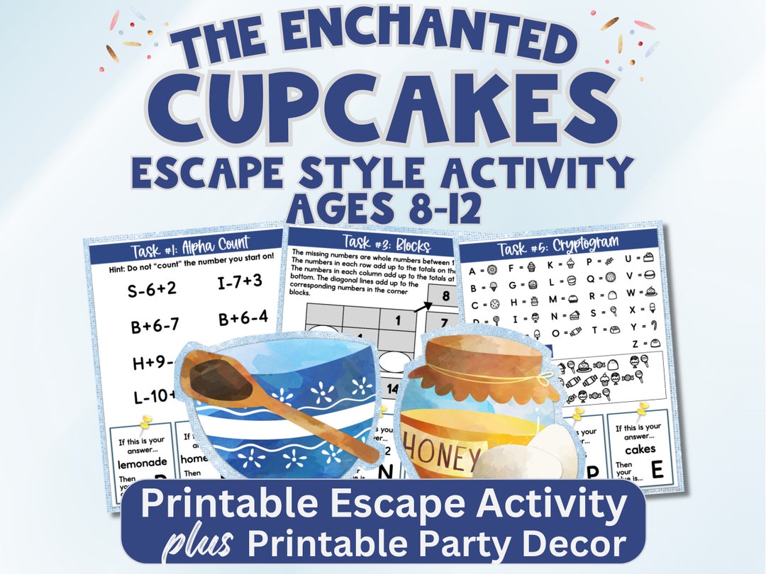 The Enchanted Cupcakes PRINTABLE Baking Escape Room Style Activity Plus ...