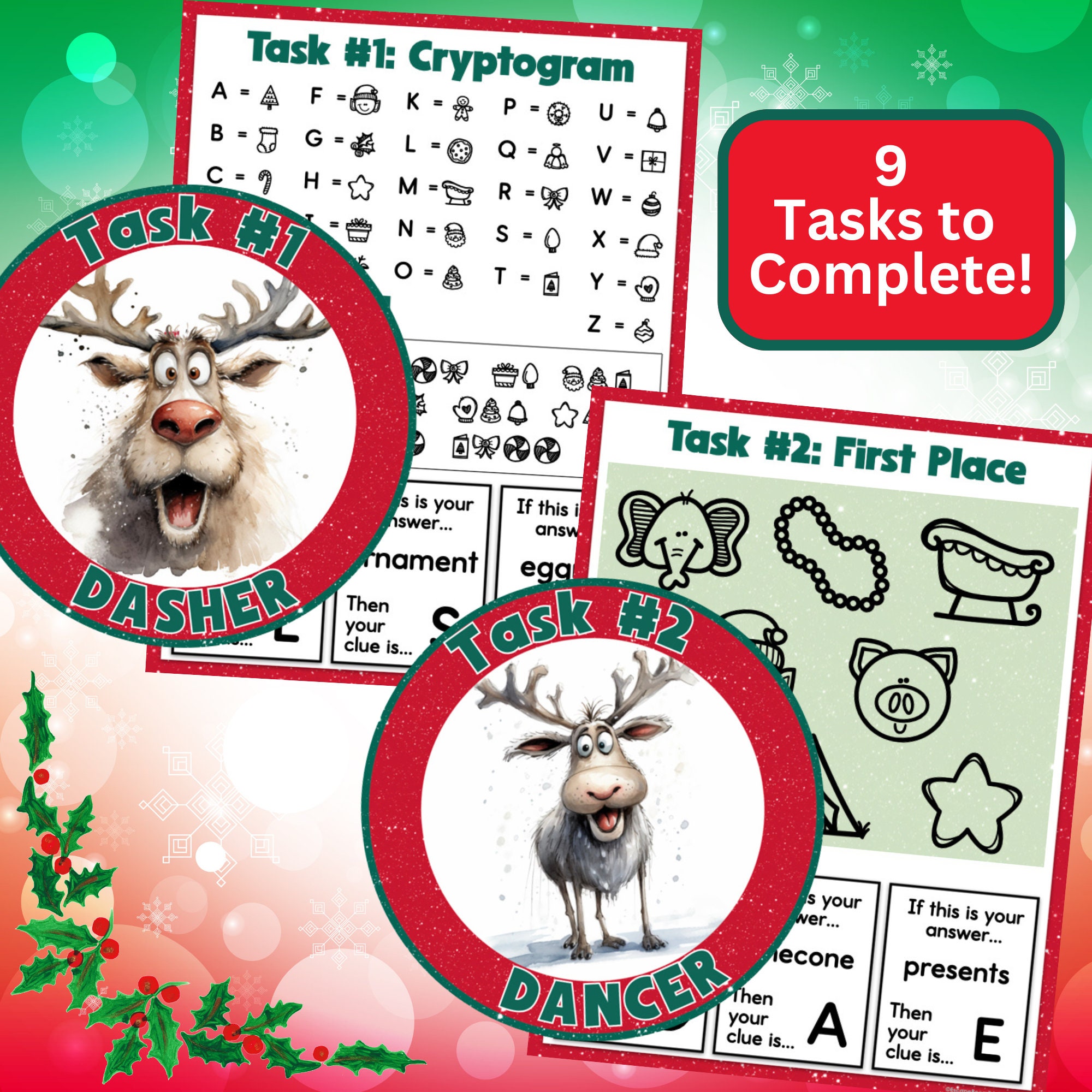 Christmas Hide and Seek With Santa Printable Escape Style Activity Game ...