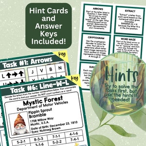 Magical Forest Escape Room Game: Printable Party Decor, 9 Task Puzzles ...
